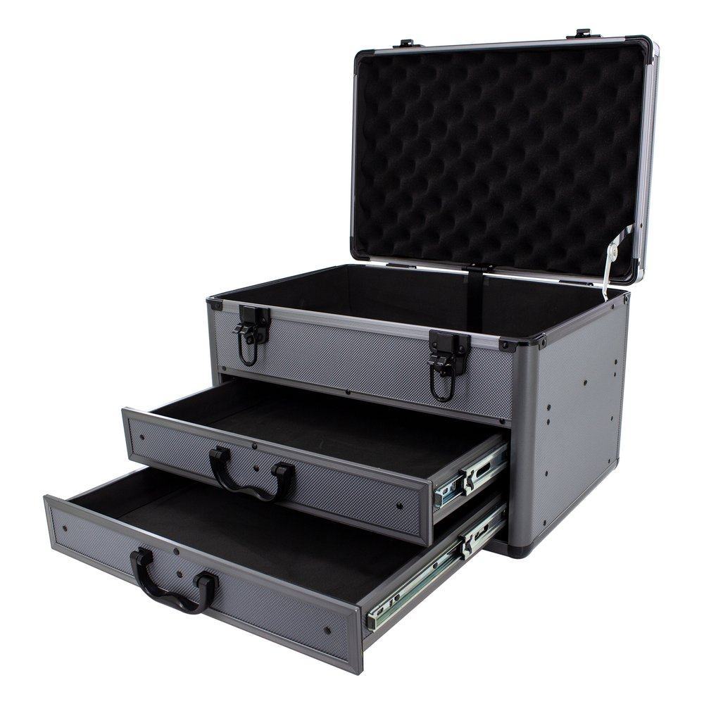 Heavy Duty Aluminium Storage Tool Box Flight Case with Sliding Drawers ...
