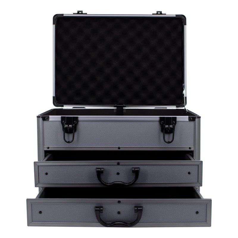 Heavy Duty Aluminium Storage Tool Box Flight Case with Sliding Drawers ...